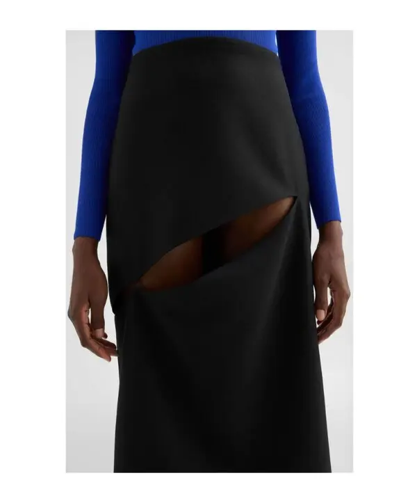 JIL SANDER Cut-out Wool And Mohair Pencil Skirt