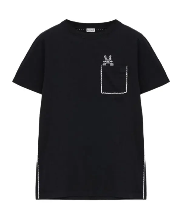 Loewe Anagram Embroidered Crewneck T-shirt - Black