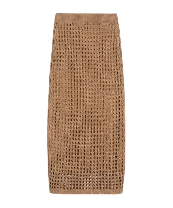 Max Mara Geode Openwork Midi Skirt - Desert