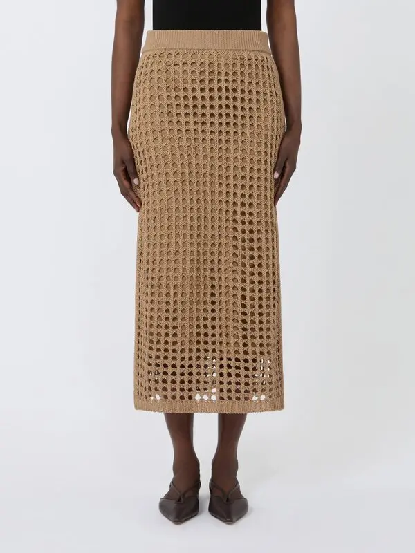 Max Mara Geode Openwork Midi Skirt - Desert