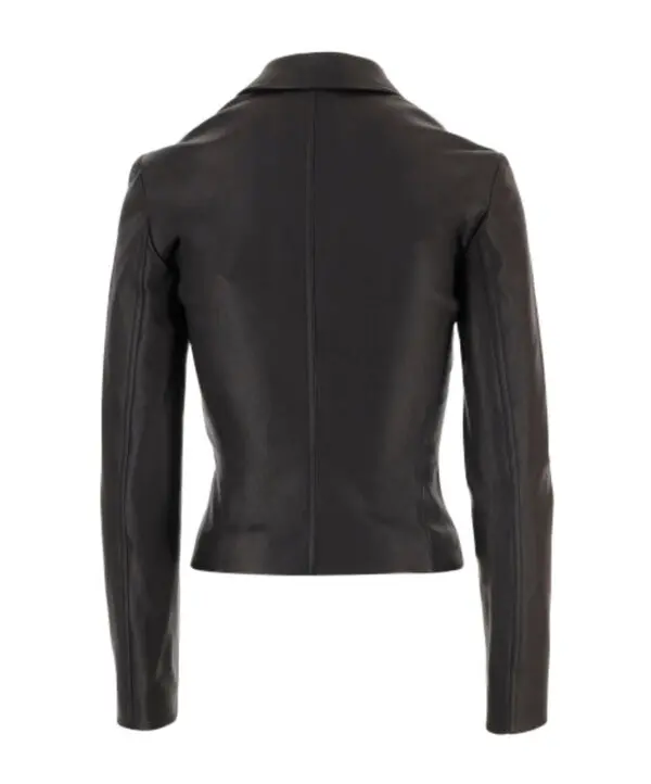 Gucci Washed Stretch Nappa Leather Zip-up Jacket