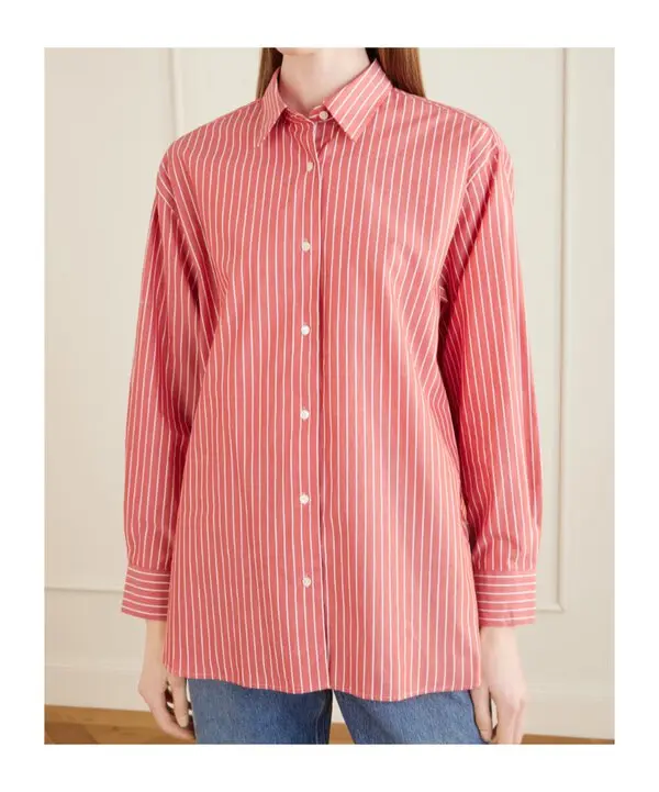 NILI LOTAN Yorke Striped Cotton Shirt - Pink