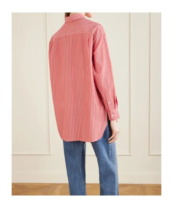 NILI LOTAN Yorke Striped Cotton Shirt - Pink