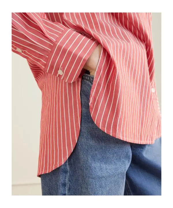 NILI LOTAN Yorke Striped Cotton Shirt - Pink