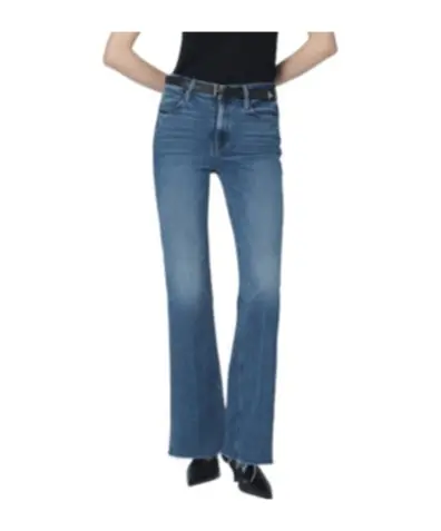 MOTHER Mid-rise Flared Jeans With Frayed Hems