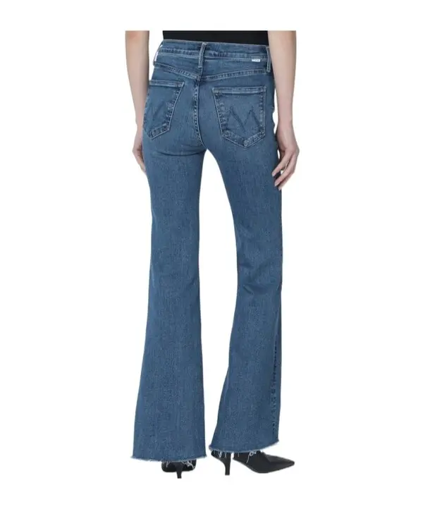 MOTHER Mid-rise Flared Jeans With Frayed Hems