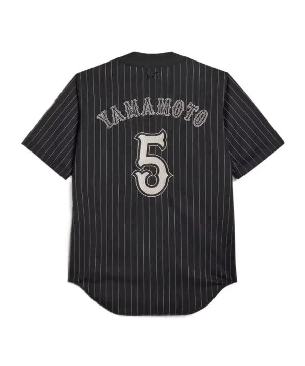 Y3 Zip Up Pinstripe Baseball Shirt