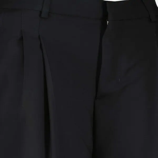 AMI Paris Pleated Wide-leg Bermuda Shorts - Black