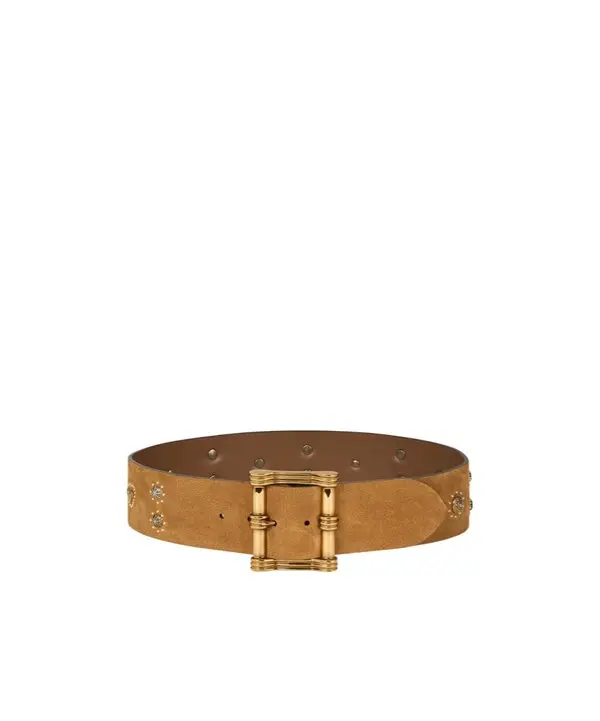 Etro Wide Studded Belt - Camel