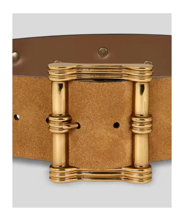 Etro Wide Studded Belt - Camel