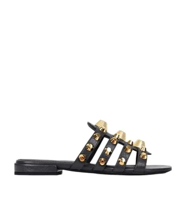 Balenciaga Rivet Detail Sandals - Black