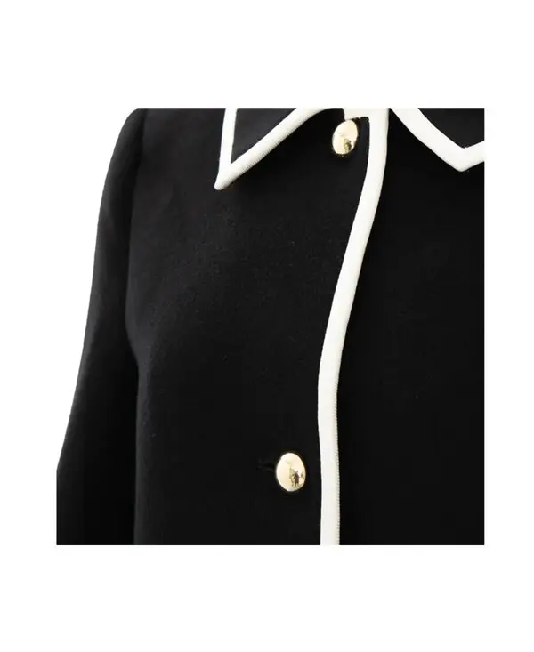 Moschino Contrast Trim Lapel Coat