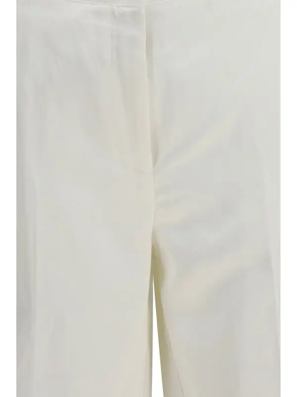 TOTEME Straight-leg Pants With Raw Edge Waist - White