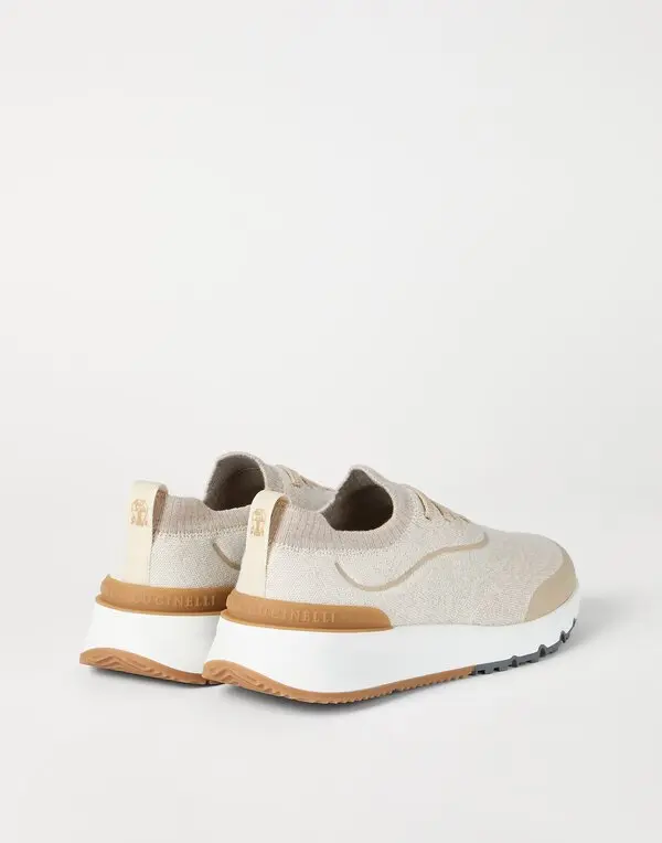 Brunello Cucinelli Knit Low-top Sneakers With Tie Fastening