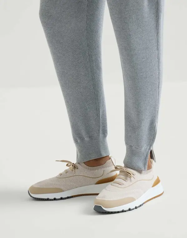 Brunello Cucinelli Knit Low-top Sneakers With Tie Fastening