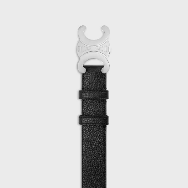 Celine Triomphe Belt In Grained Calfskin