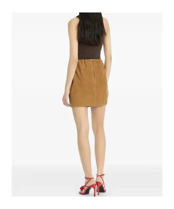 ROTATE BY BIRGER CHRISTENSEN Suede Mini Skirt - Light Brown