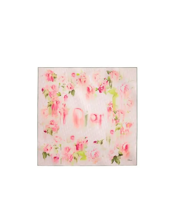Dior Painted Roses90 Square Scarf - Pink