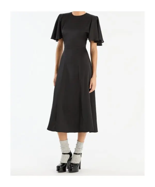 ROTATE BY BIRGER CHRISTENSEN Round Neck Short Sleeve Dress