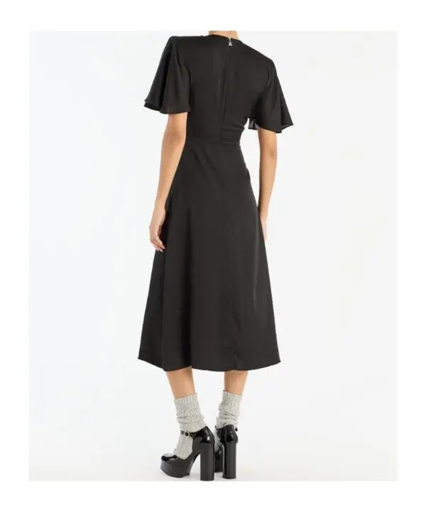 ROTATE BY BIRGER CHRISTENSEN Round Neck Short Sleeve Dress