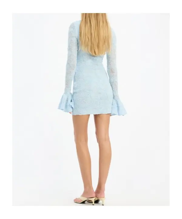 ROTATE BY BIRGER CHRISTENSEN Textured Long-sleeve Mini Dress
