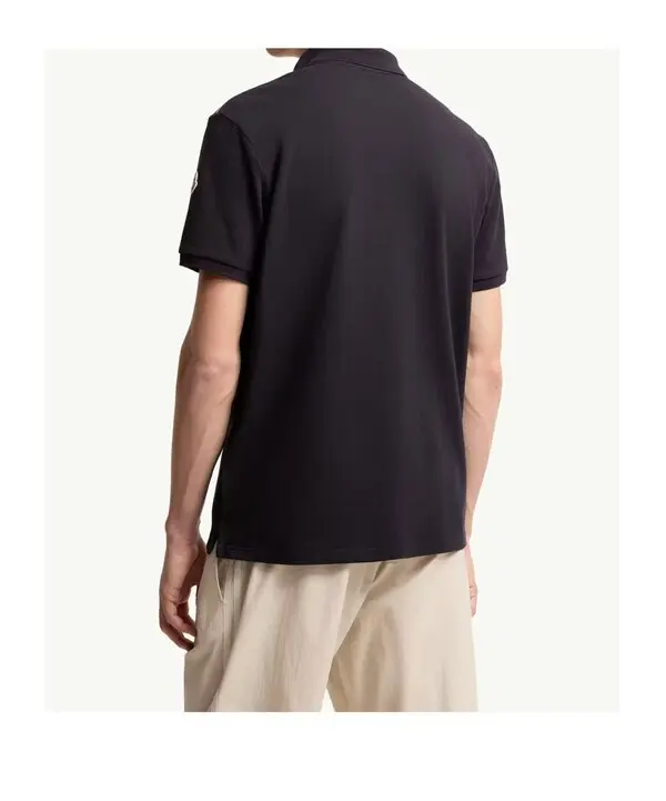 Moncler Logo Patch Short-sleeved Polo Shirt - Dark Blue