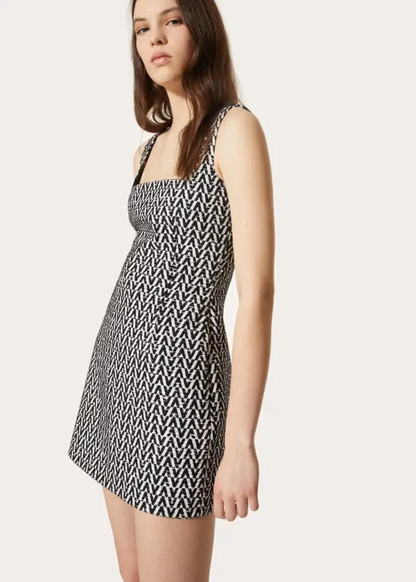 Valentino Garavani Square Neck Sleeveless Mini Dress