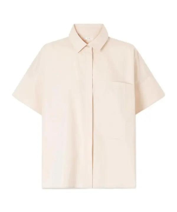 Co Cotton-poplin Shirt With Oversized Chest Pocket - White