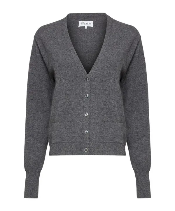 MAISON MARGIELA Long-sleeved V-neck Cardigan With Pockets - Black