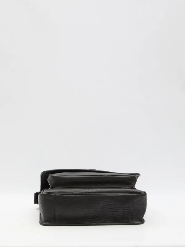 Saint Laurent Niki Foldover Top Messenger Bag - Black