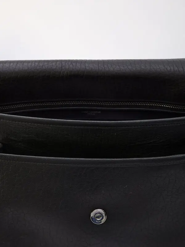 Saint Laurent Niki Foldover Top Messenger Bag - Black