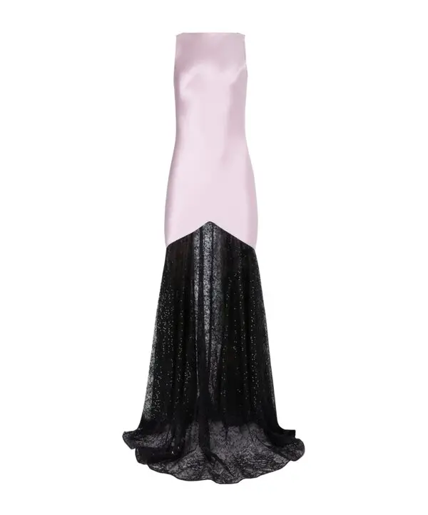 Nina Ricci Sleeveless Lace-detail Maxi Dress - Light Purple