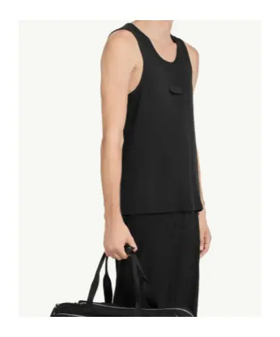 MAISON MARGIELA Logo-patch Tank Top - Black