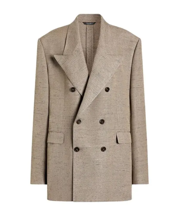 Dolce & Gabbana Dolce Gabbana Double-breasted Oversized Blazer - Nude
