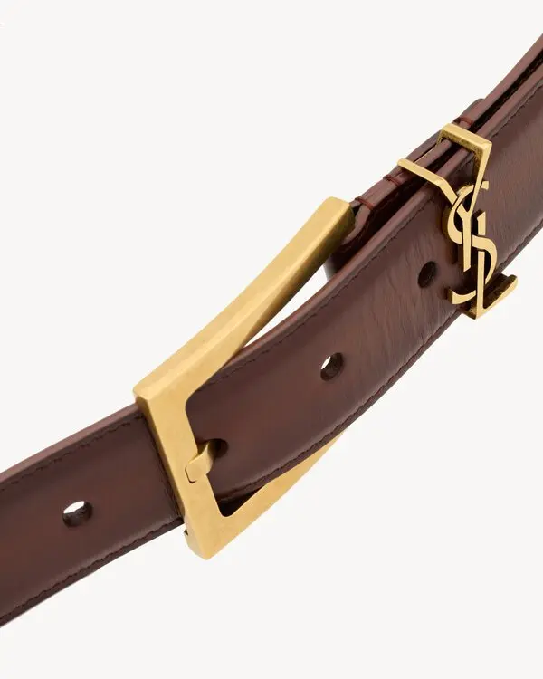 Saint Laurent Cassandre Logo Plaque Belt