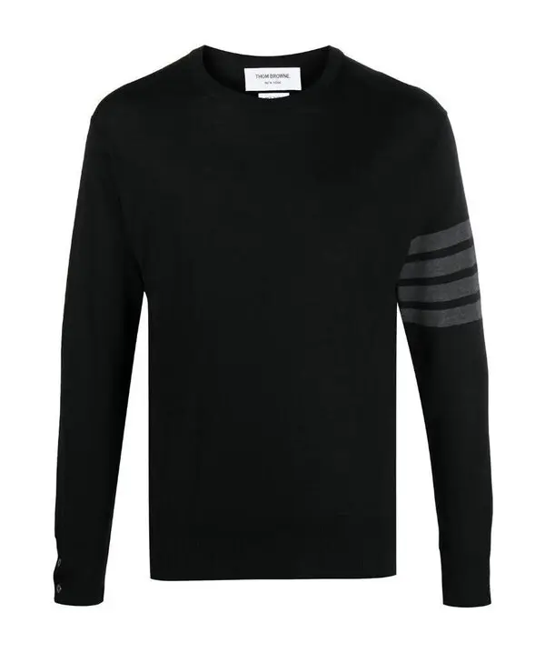 Thom Browne 4-bar Crewneck Jumper - Black