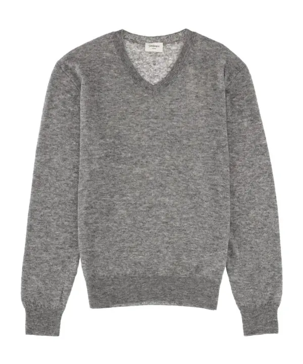 Saint Laurent V-neck Knitwear - Gray
