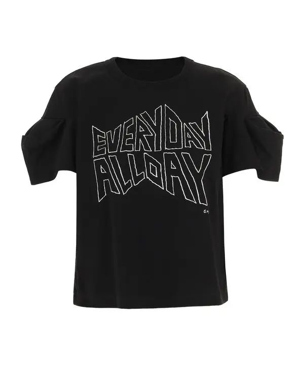 Sacai Short Sleeve T-shirt With Graphic Detail - Black
