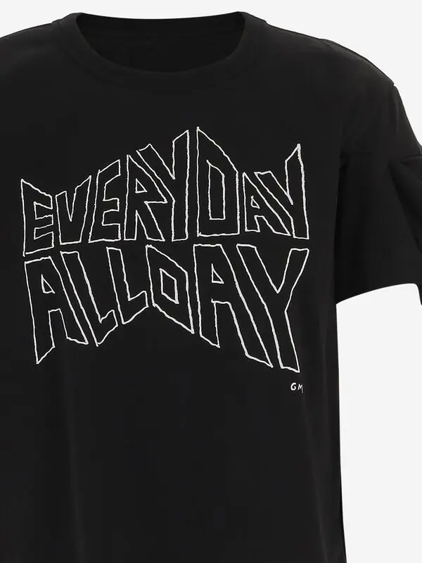Sacai Short Sleeve T-shirt With Graphic Detail - Black