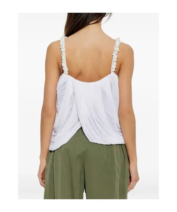 Balmain Draped Beaded-strap Top