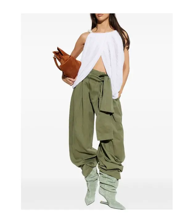 Balmain Draped Beaded-strap Top