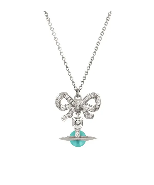 VIVIENNE WESTWOOD Octavie Pendant Necklace With Crystal Embellishments - Gray