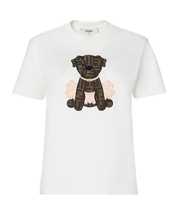 Fendi Itina Patch Crewneck T-shirt - White