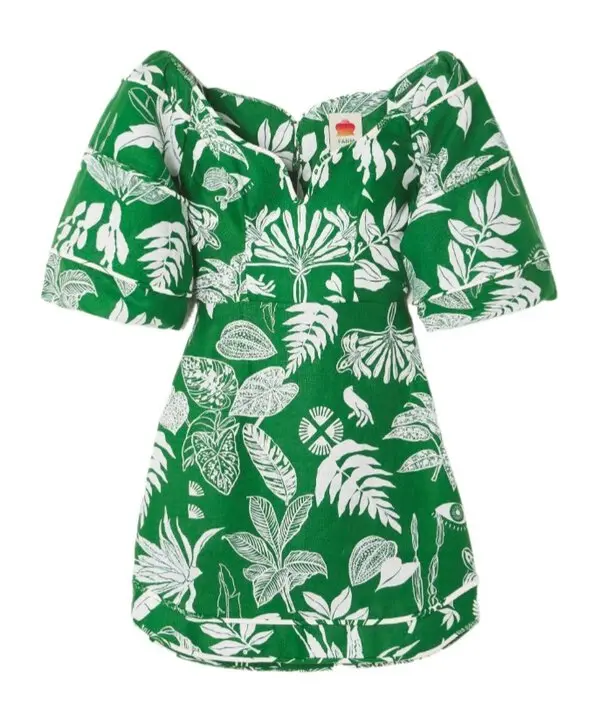 Farm Rio Short Sleeve Dress - Green
