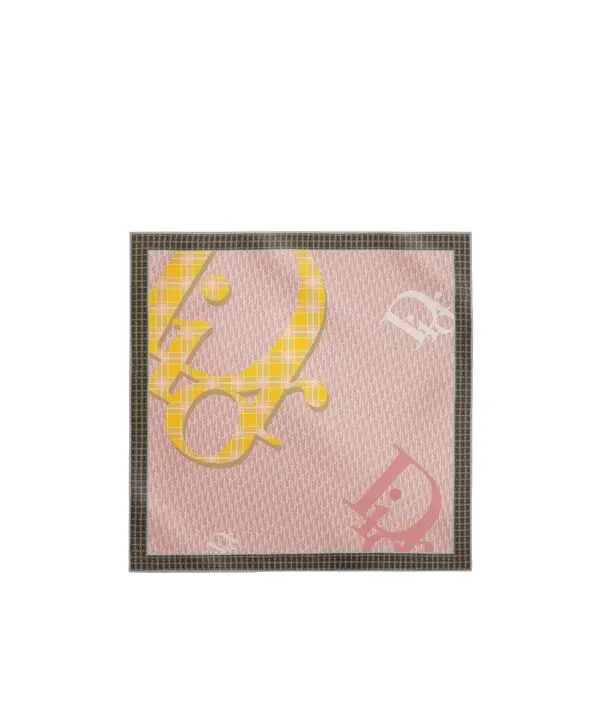 Dior Infini Tartan90 Square Scarf - Nude