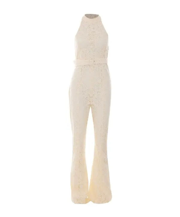 TWINSET Lace Halter Jumpsuit - Nude