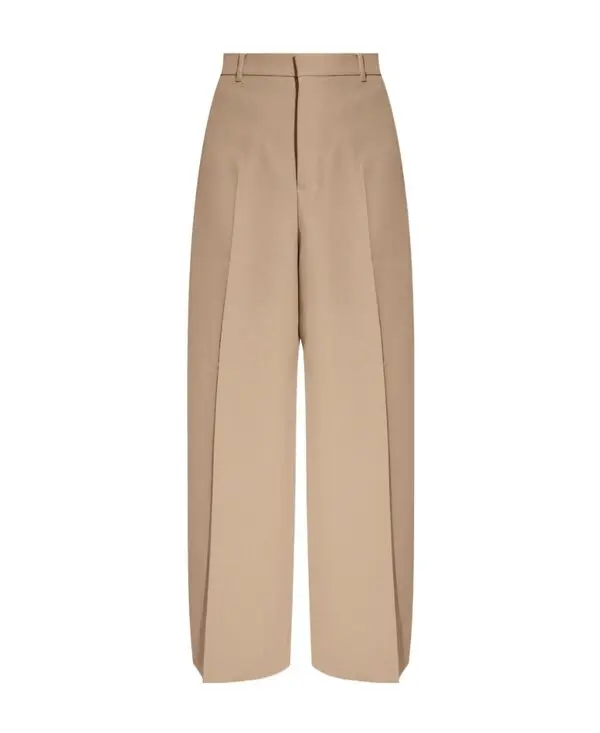 Ami Belted Wide-leg Trousers - Nude