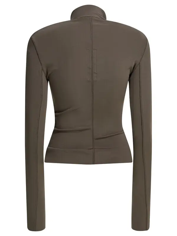 Rick Owens Long Sleeve Zip Up Jacket - Brown