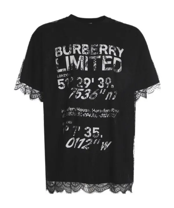 Burberry Coordinates Lace Layered T-shirt - Black