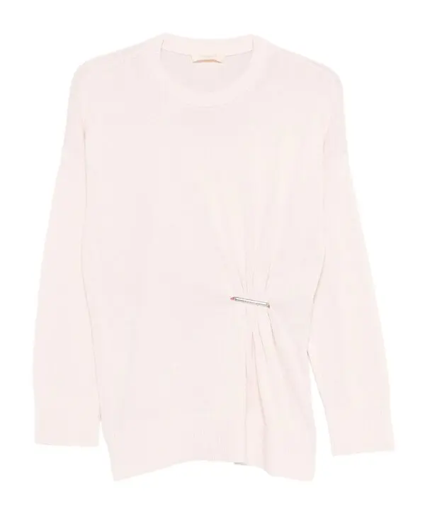TWINSET Gathered Sweater With Front Pleating - White